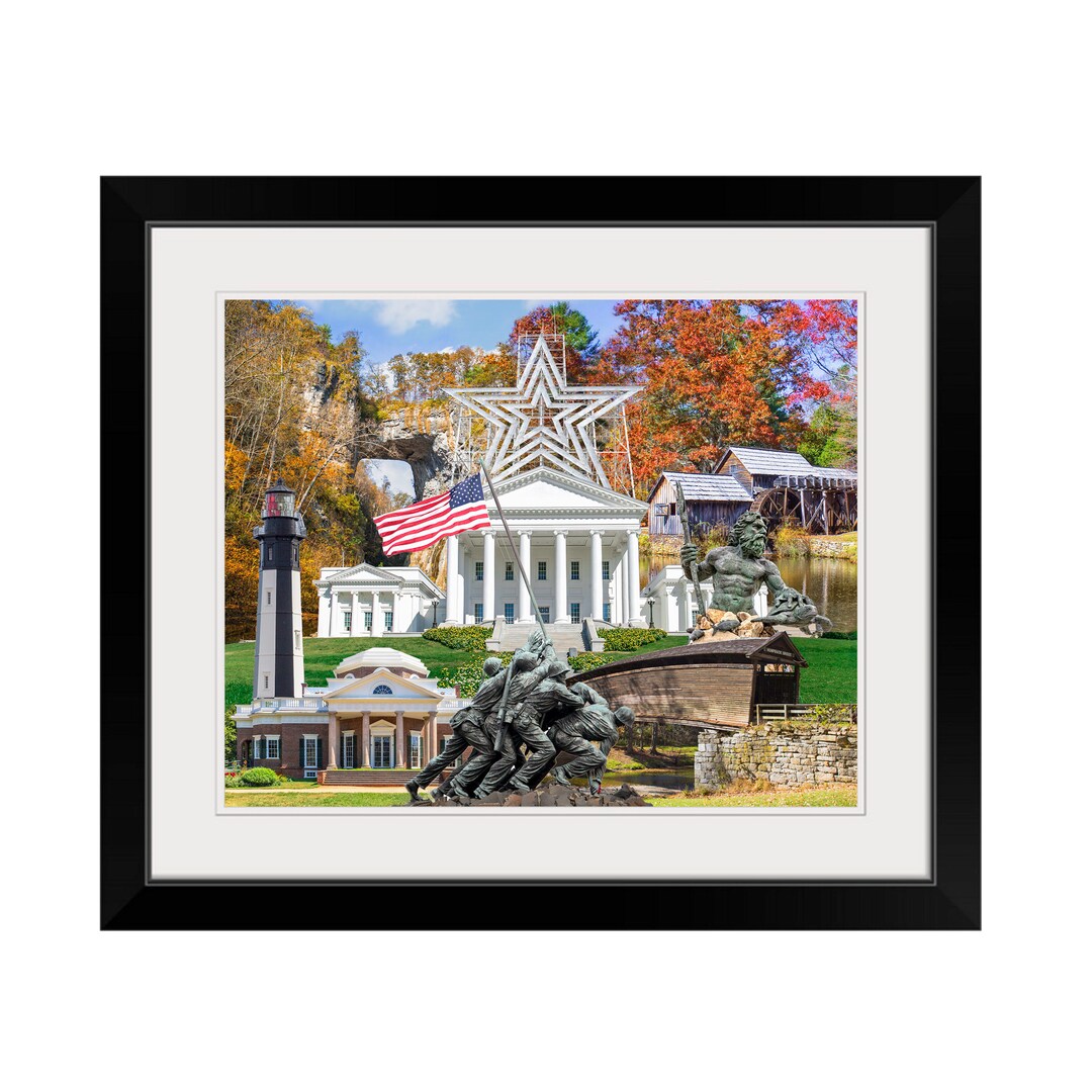 Virginia Collage, Virginia Print, Virginia - Etsy