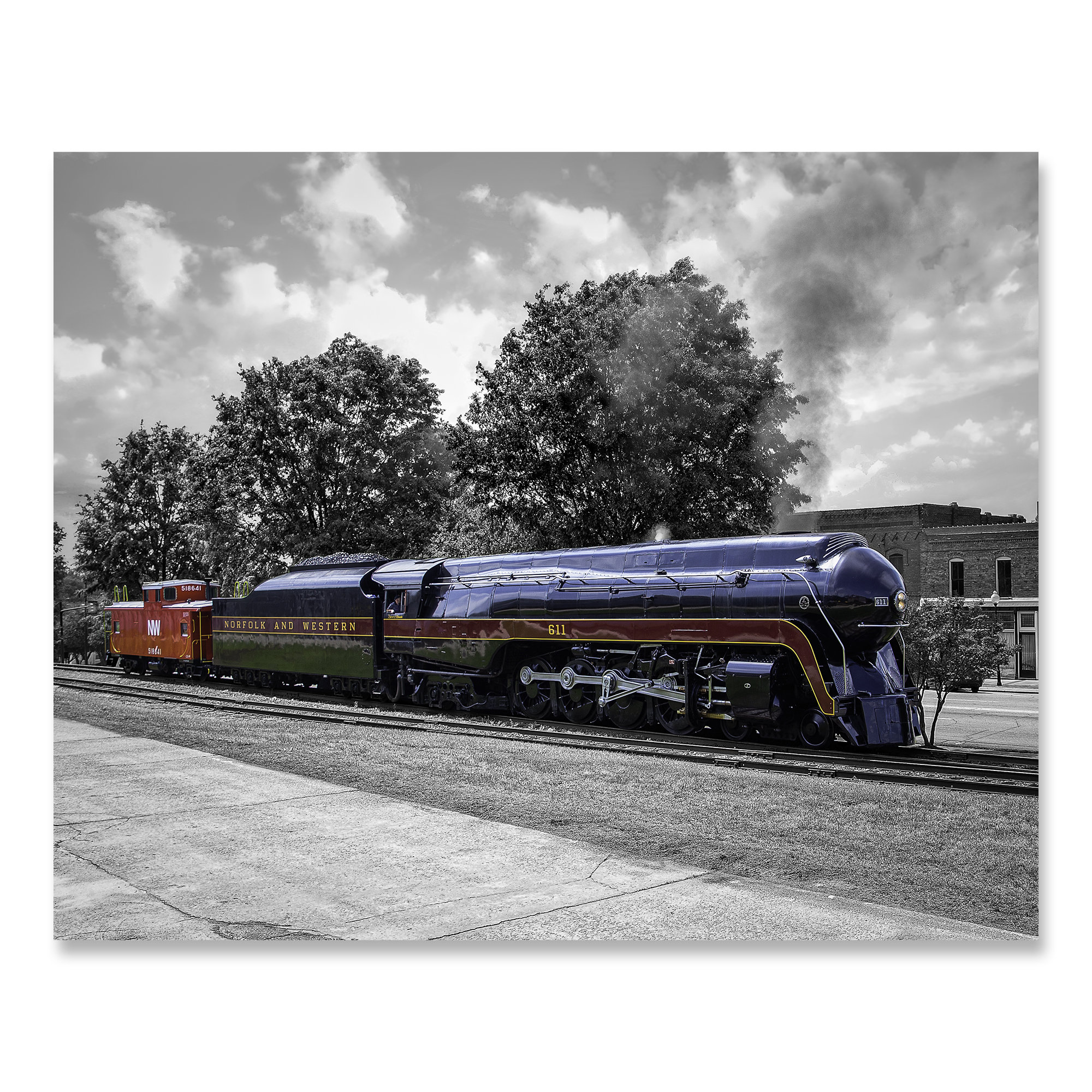 J611, Locomotive, Steam Engine, Roanoke Print, Train, Train Print, 611 ...