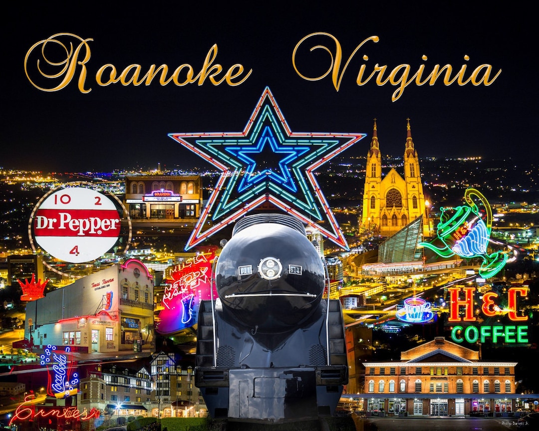 Roanoke Collage, Roanoke Print, Roanoke, Star City, Roanoke Star - Etsy
