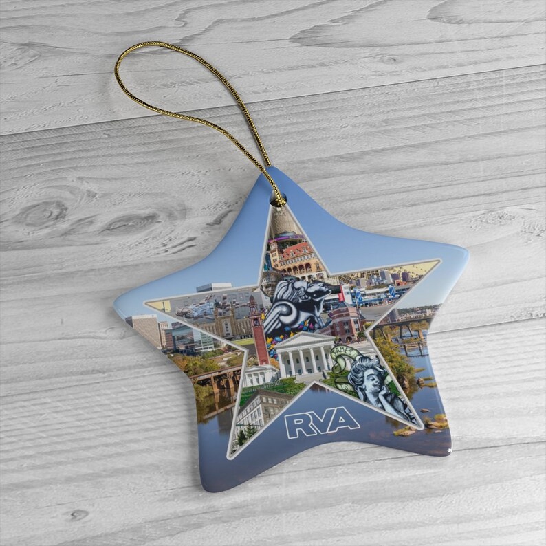 Richmond Virginia Star Ceramic Ornament 1 - Etsy