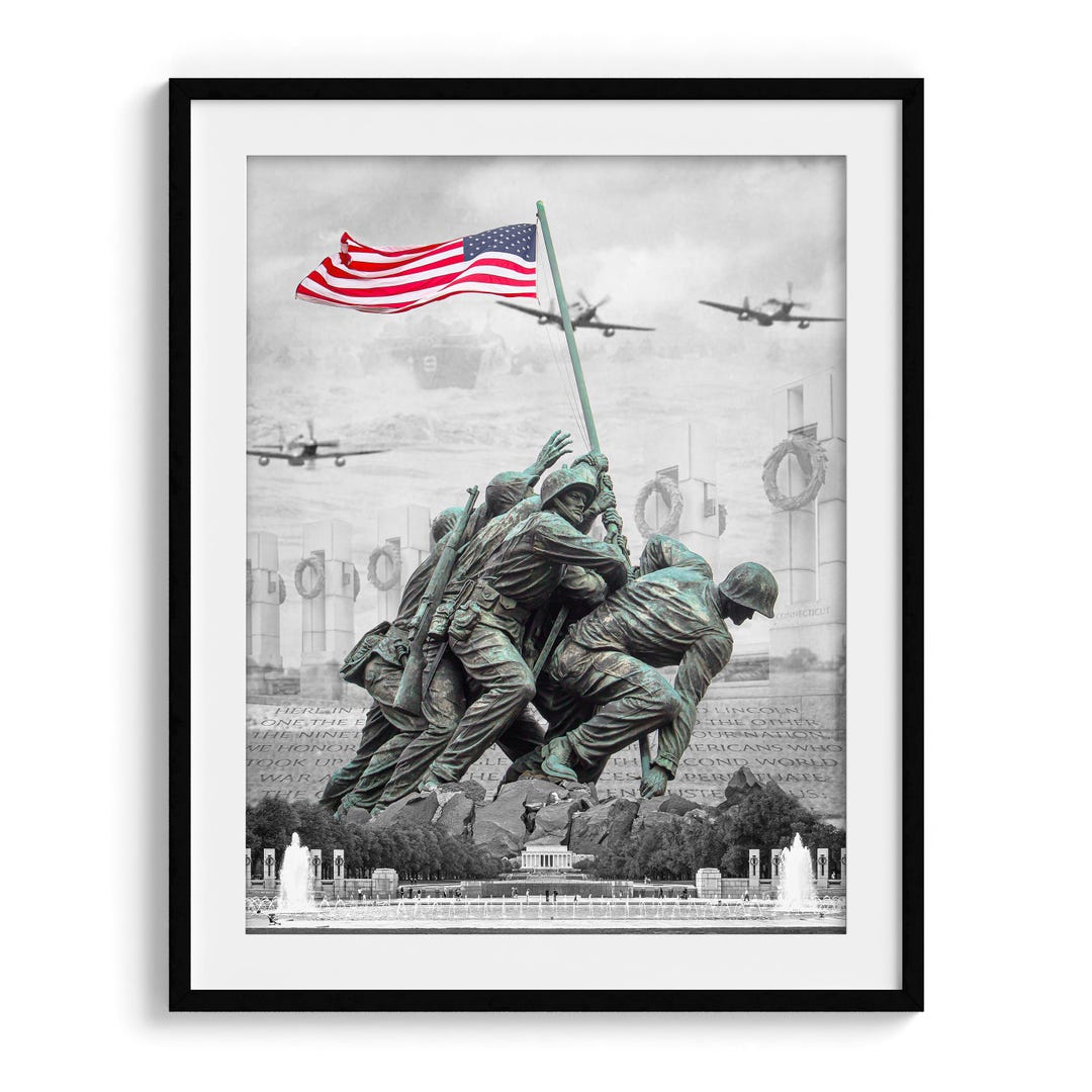 Veteran Tribute Art, Military Photo Collage Print, American Heroes Wall ...