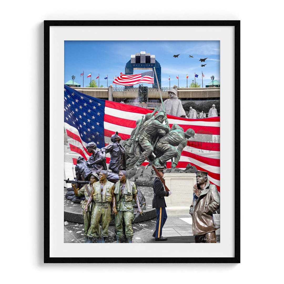 Veteran Tribute Art, Military Photo Collage Print, American Heroes Wall ...