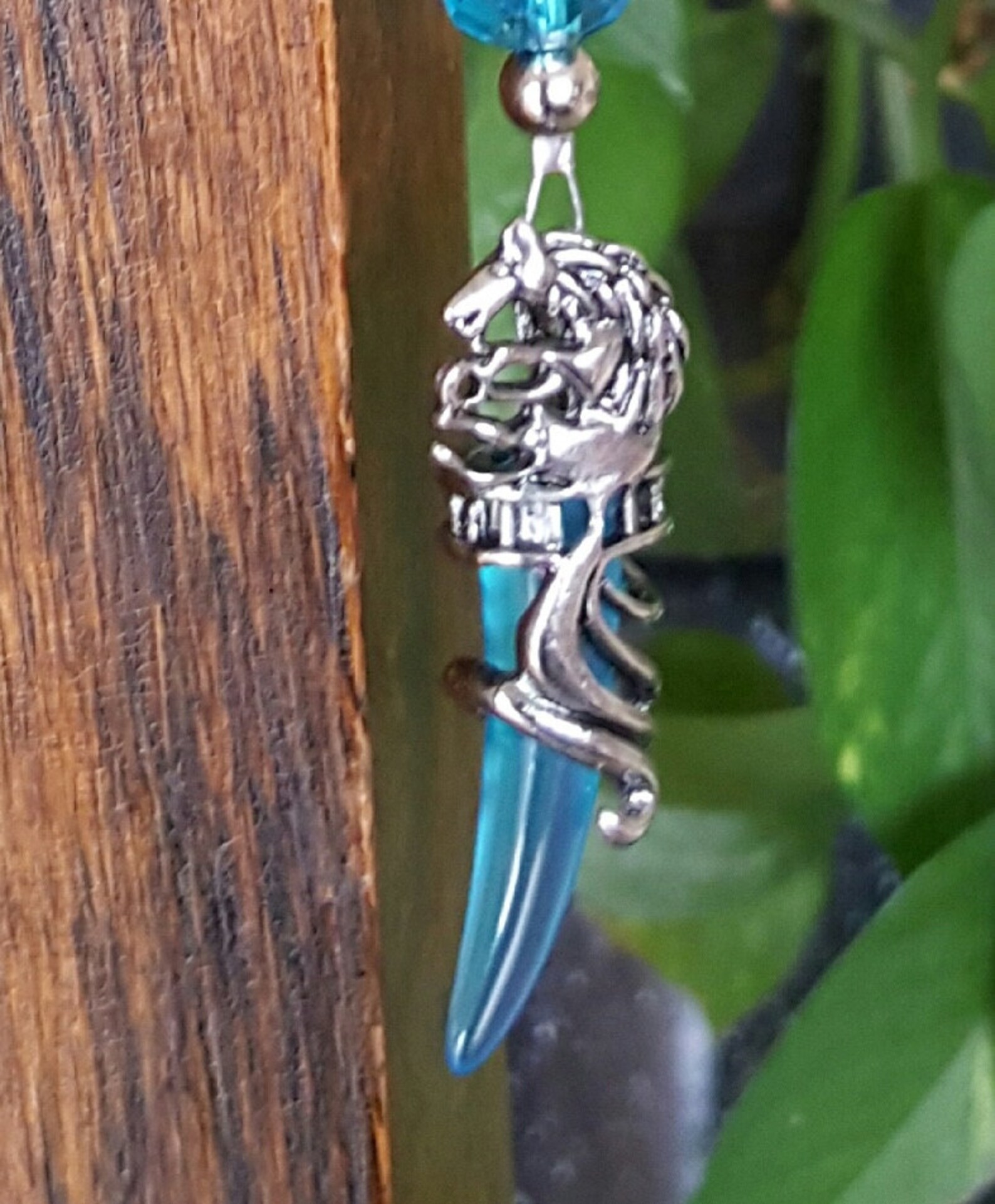 Stainless Steel Ocean Blue Tribal Wolf Fang Tooth Rear View Mirror Car ...
