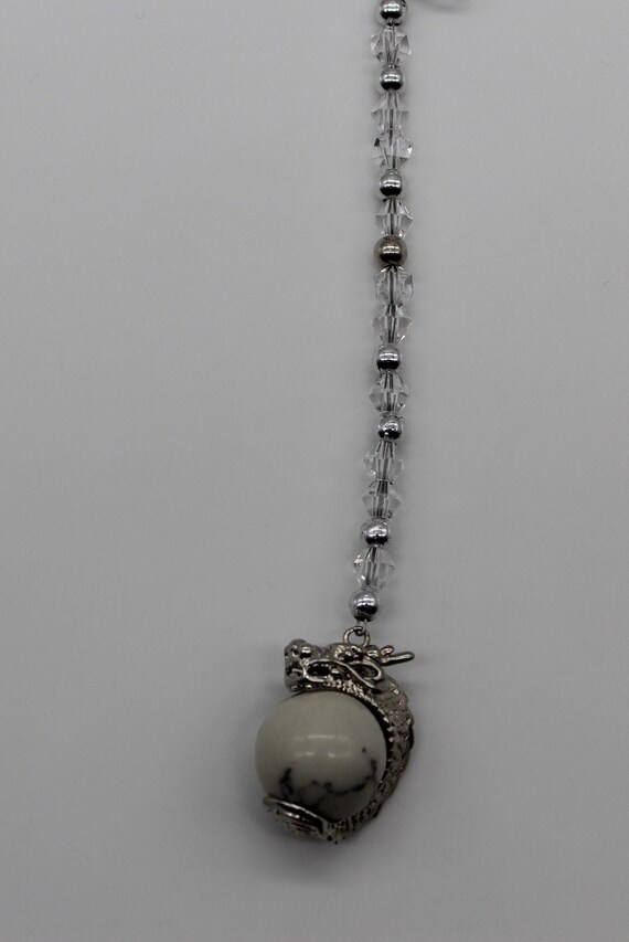 Silver White Turquoise Dragon Rear View Mirror Car Charm | Etsy