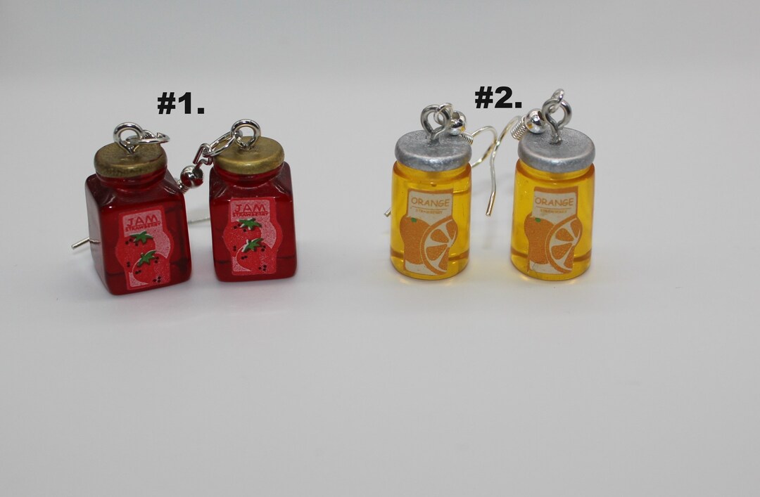 You Choose Pair of Jar Jelly Jam Earrings Hypoallergenic Hook Earrings ...