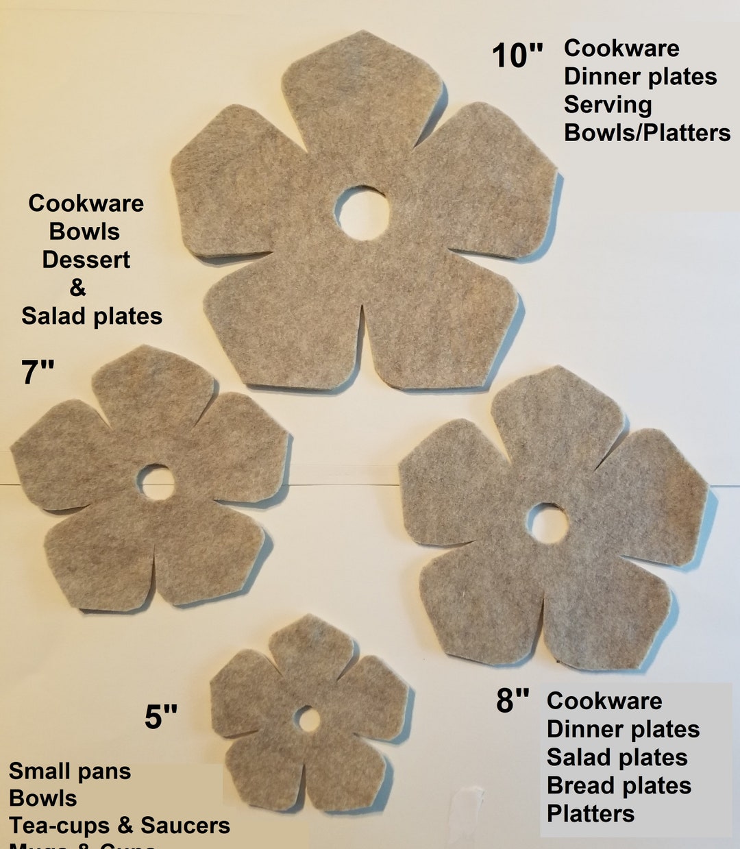Sandstone Double Layered Felt Flower Floral Plate Dinnerware Dividers ...
