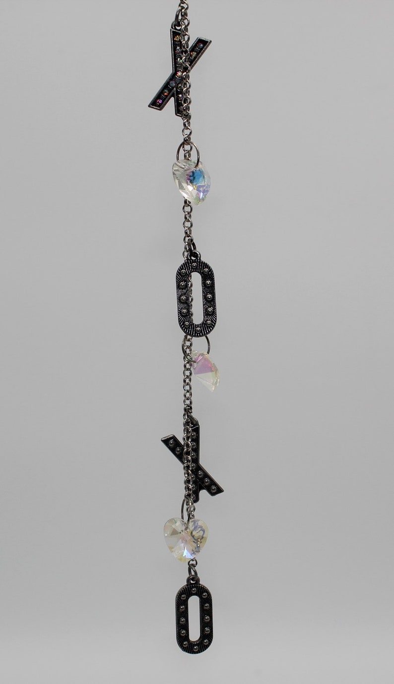 XOXO Love & Kisses Crystal Hearts Metal Rear View Mirror Car Charm Gift ...