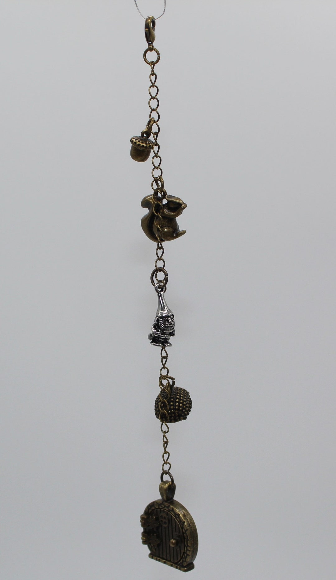 Gnome Hedgehog Rear View Mirror Car Charm Bronze Door Squirrel Acorn - Etsy