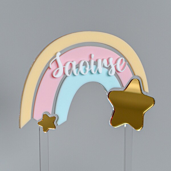 Rainbow Cake Topper - Etsy