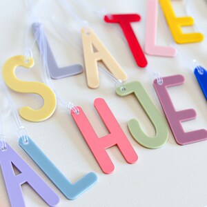 Personalised School Bag Tag Alphabet Initial Bag Tag Party Bag Favours ...