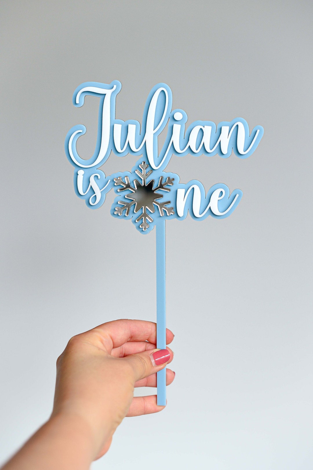 Personalised Snowflake First Birthday Girl Winter Wonderland Onederland ...