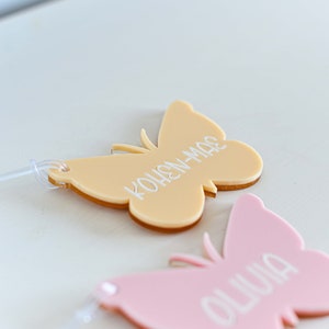 Personalised School Bag Tag Butterfly Bag Tag Acrylic Custom Name Tag ...