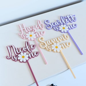 Personalised Daisy First Birthday Girl Custom Cake Topper in Double ...