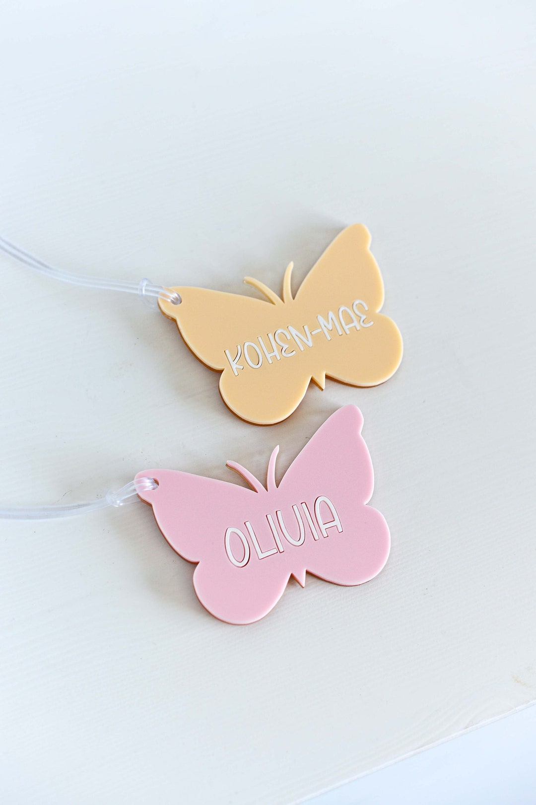 Personalised School Bag Tag Butterfly Bag Tag Acrylic Custom Name Tag ...