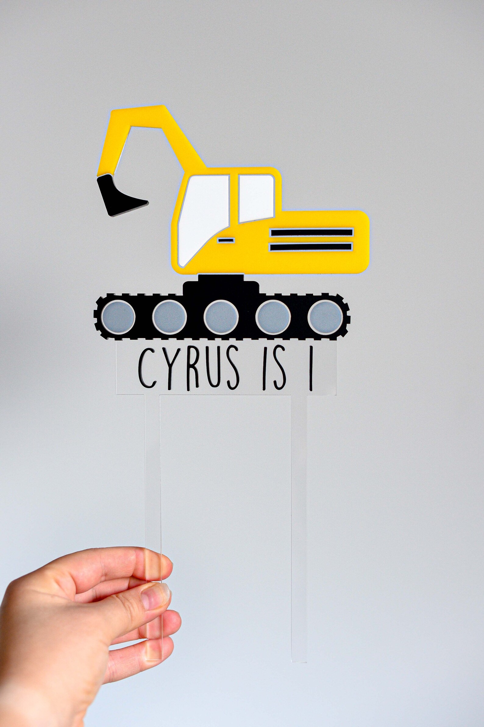 Personalised Construction Themed Digger Custom Birthday Cake - Etsy