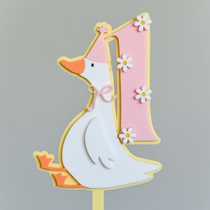 Our Silly Goose First 1st Birthday Cake Topper With Daisies, Double ...