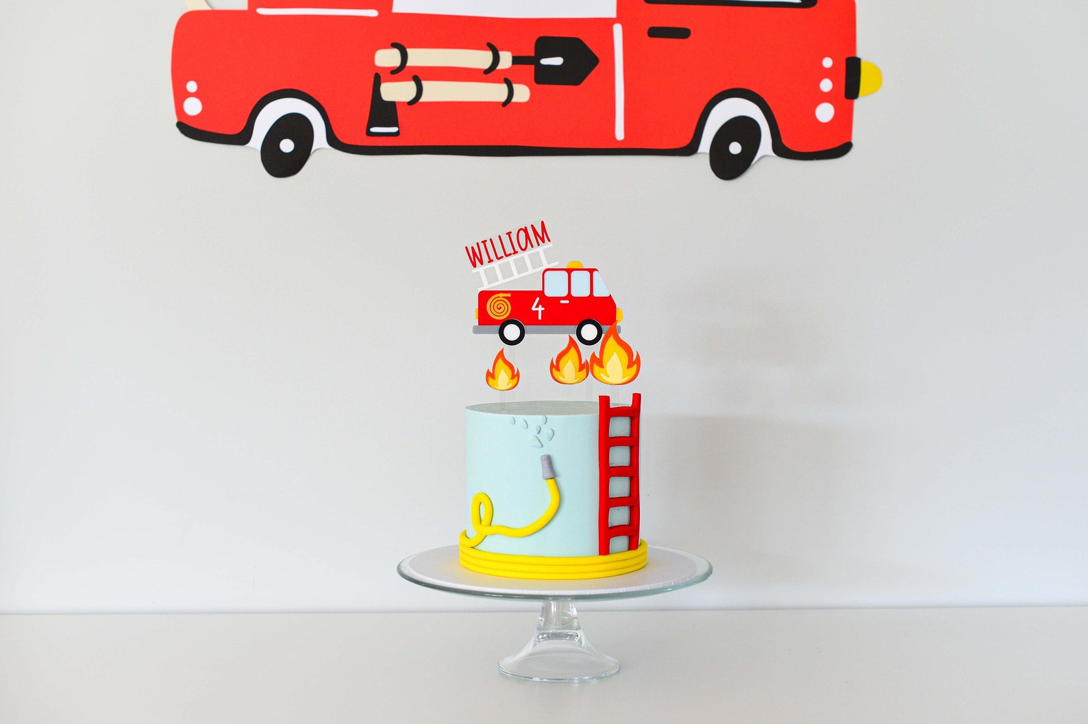 Personalised Fire Engine Themed Truck Custom Birthday Cake - Etsy