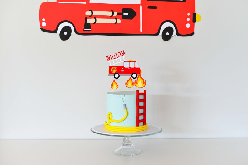 Personalised Fire Engine Themed Truck Custom Birthday Cake - Etsy