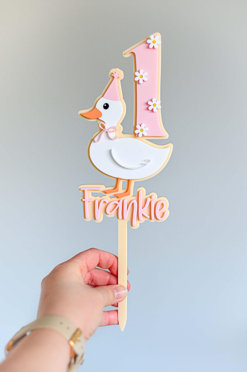 Personalised Our Silly Goose Duck First 1st Birthday Cake Topper With ...