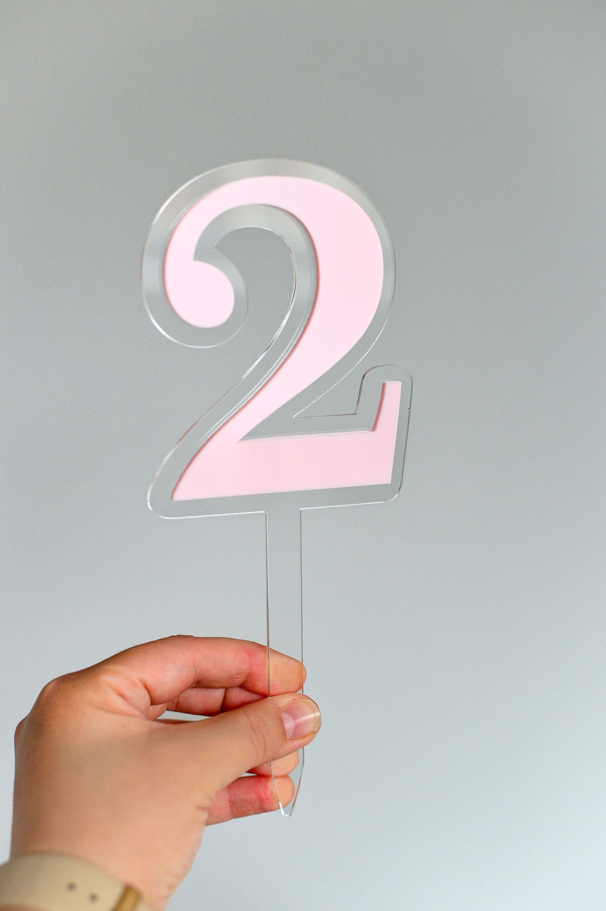 Number 2 Birthday Girl Two Cake Topper in Double Layered Acrylic, Laser ...