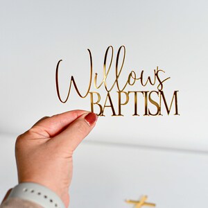 Personalised Baptism Cake Topper Fropper With Custom Name and Cross ...