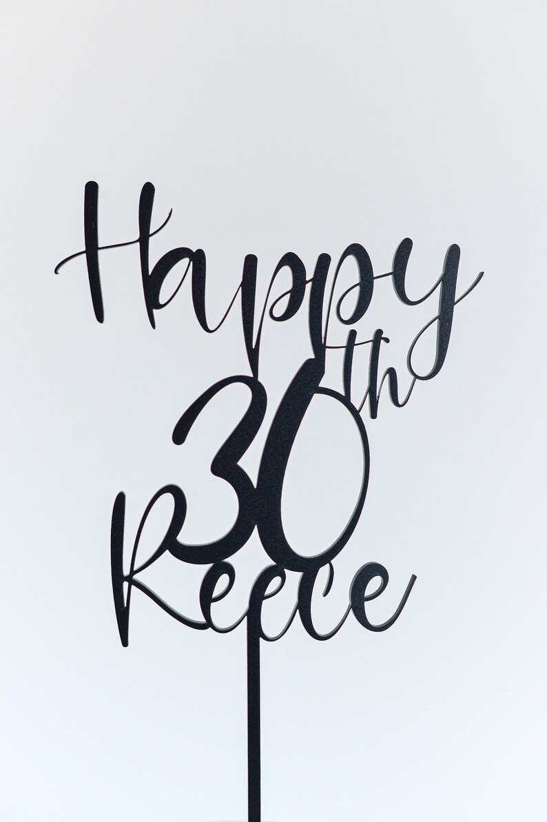 Personalised Happy Birthday 30th Custom Cake Topper Matte - Etsy Australia