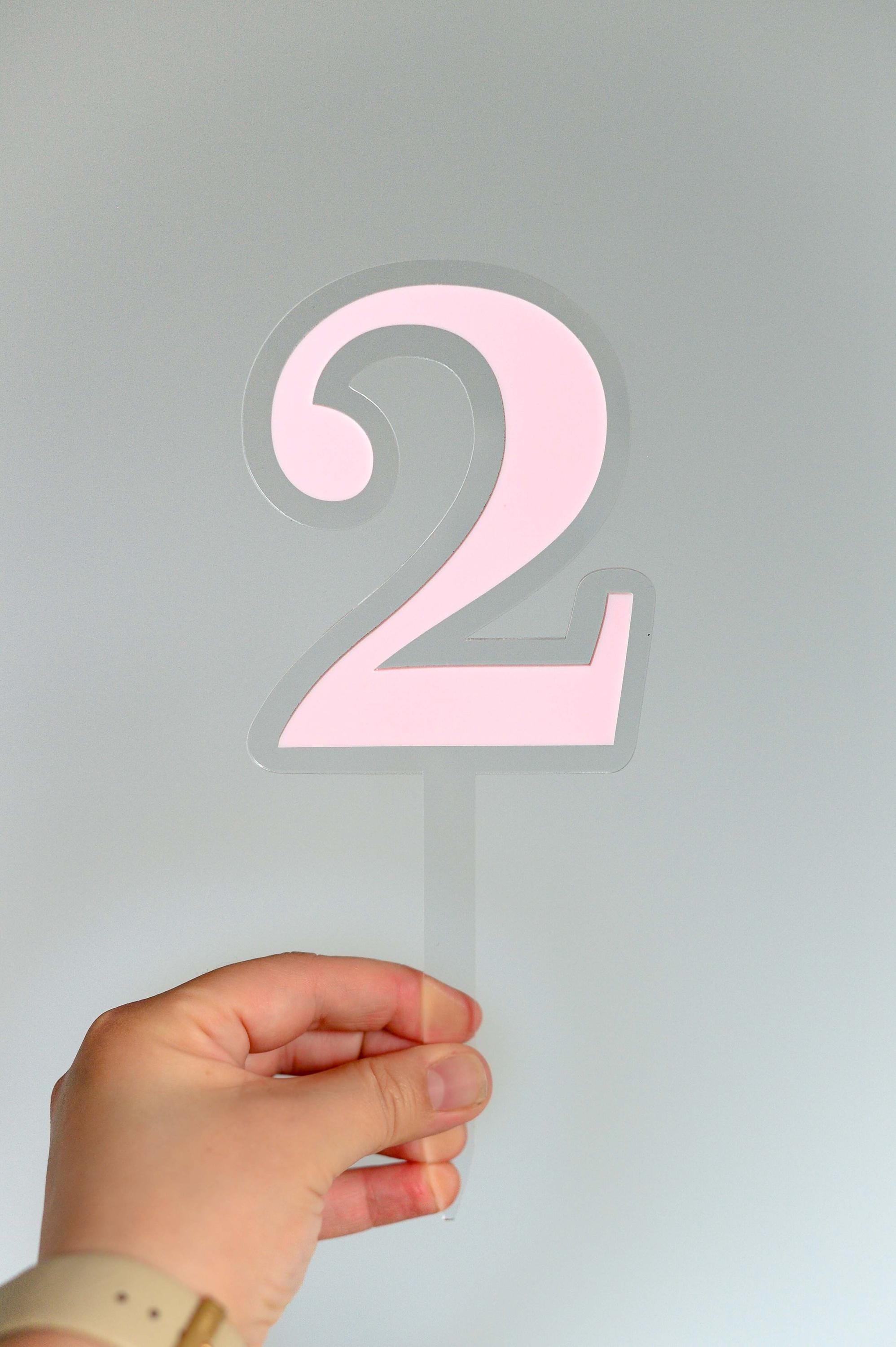 Number 2 Birthday Girl Two Cake Topper in Double Layered Acrylic, Laser ...