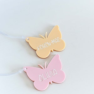 Personalised School Bag Tag Butterfly Bag Tag Acrylic Custom Name Tag ...