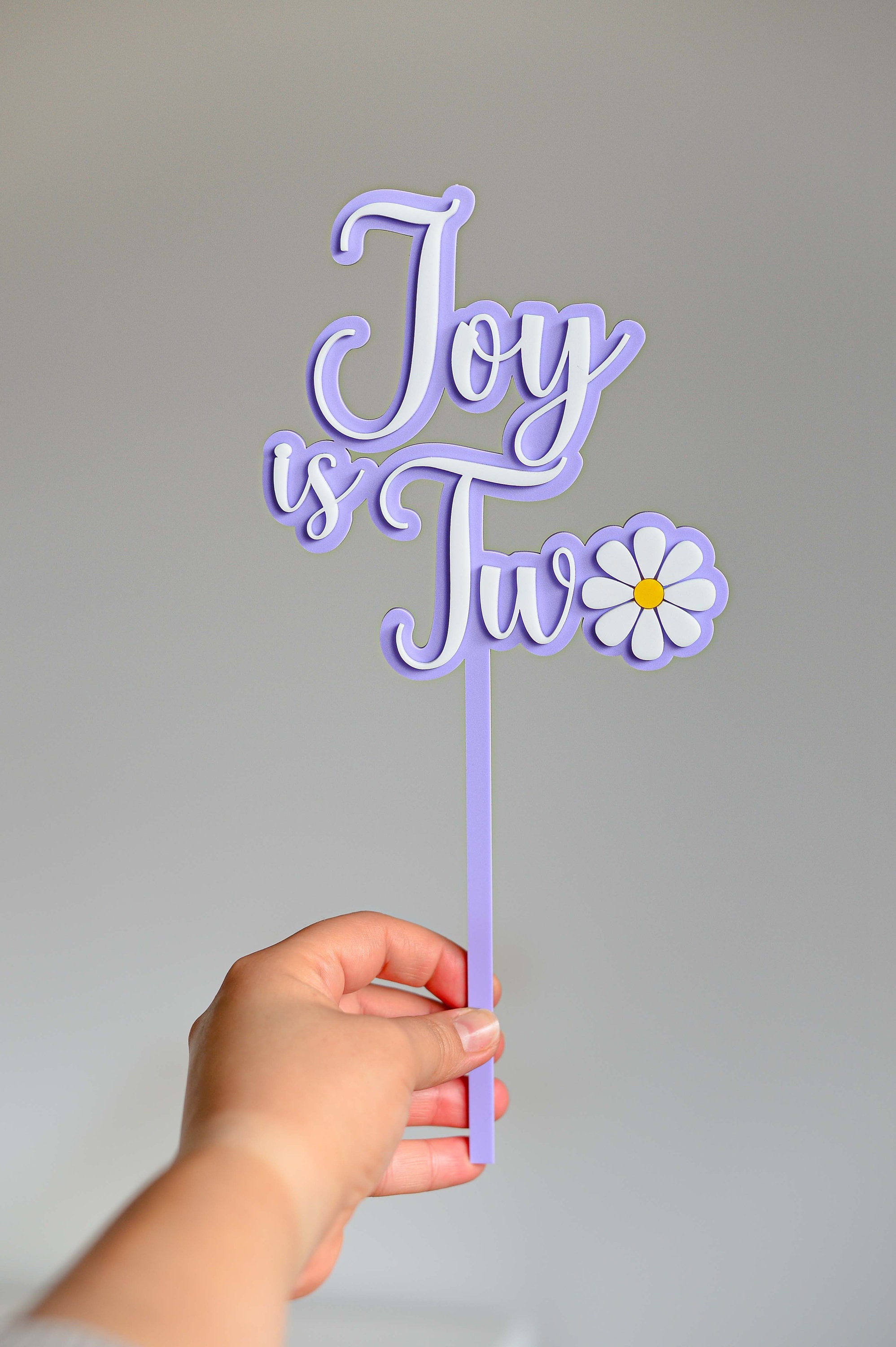 Personalised Daisy Second Birthday Girl Custom Cake Topper in Double ...