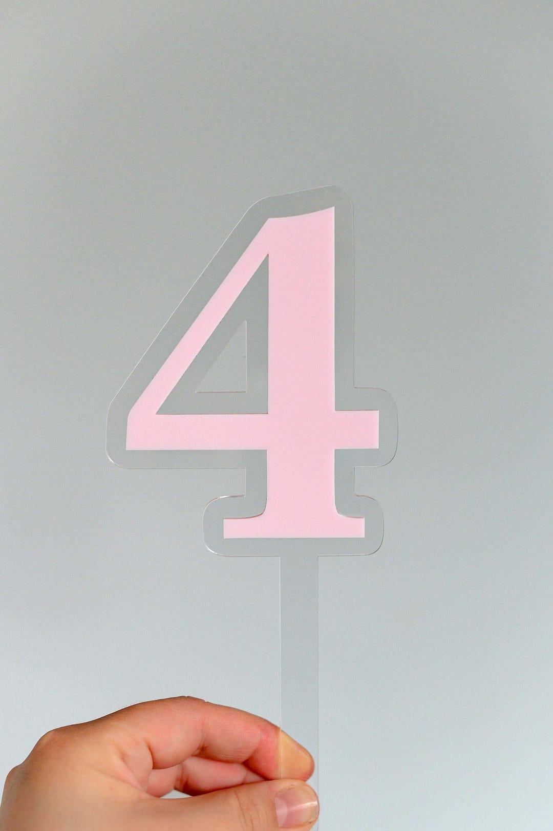 Number 4 Birthday Girl Four Cake Topper in Double Layered Acrylic ...