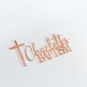 Personalised Baptism Cake Topper Fropper With Custom Name and Cross ...