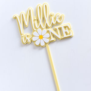 Personalised Daisy First Birthday Girl Custom Cake Topper in Double ...