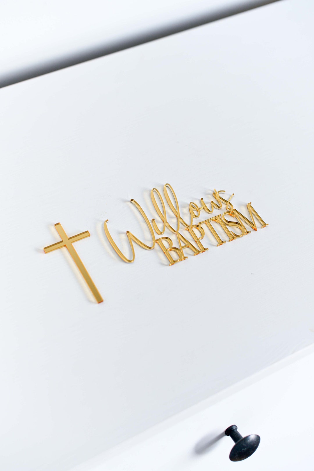 Personalised Baptism Cake Topper Fropper With Custom Name and Cross ...