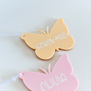 Personalised School Bag Tag Butterfly Bag Tag Acrylic Custom Name Tag ...