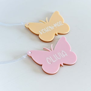 Personalised School Bag Tag Butterfly Bag Tag Acrylic Custom Name Tag ...