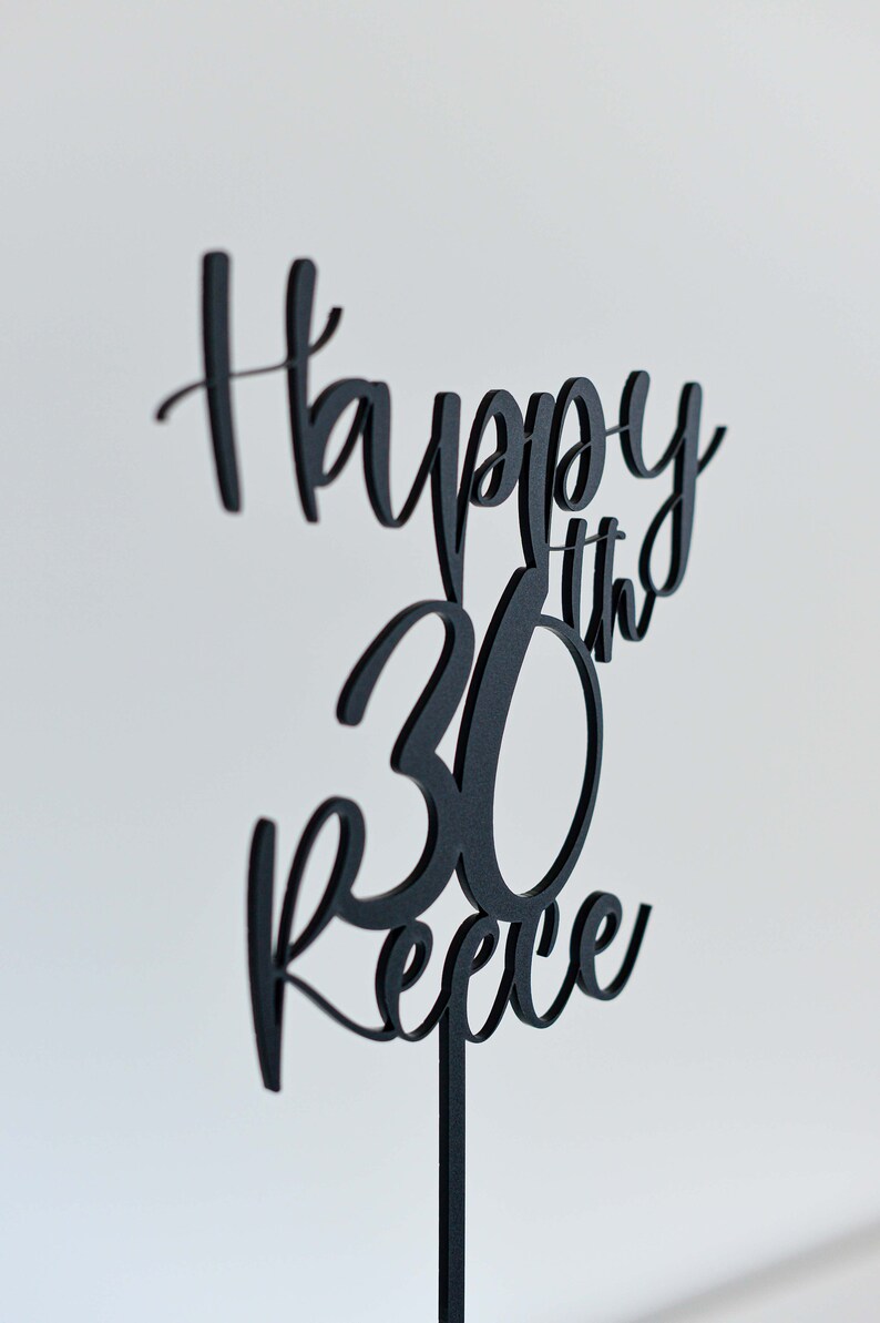 Personalised Happy Birthday 30th Custom Cake Topper Matte - Etsy Australia