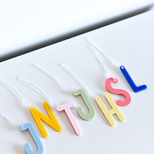 Personalised School Bag Tag Alphabet Initial Bag Tag Party Bag Favours ...