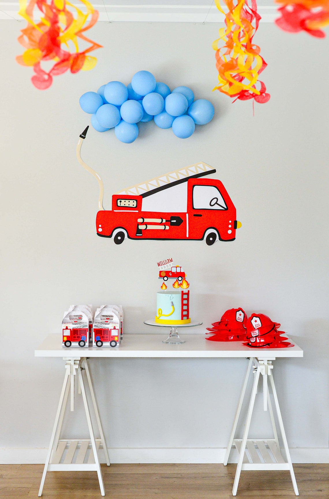 Personalised Fire Engine Themed Truck Custom Birthday Cake - Etsy