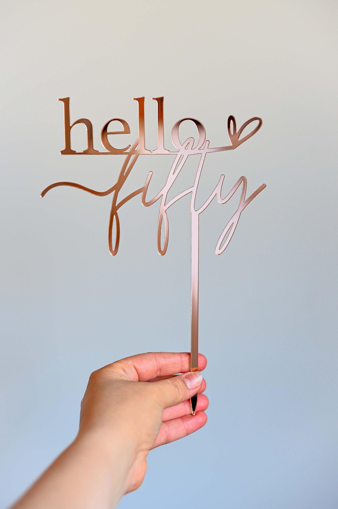 Hello Fifty 50th Birthday Cake Topper Acrylic Laser Cut - Etsy