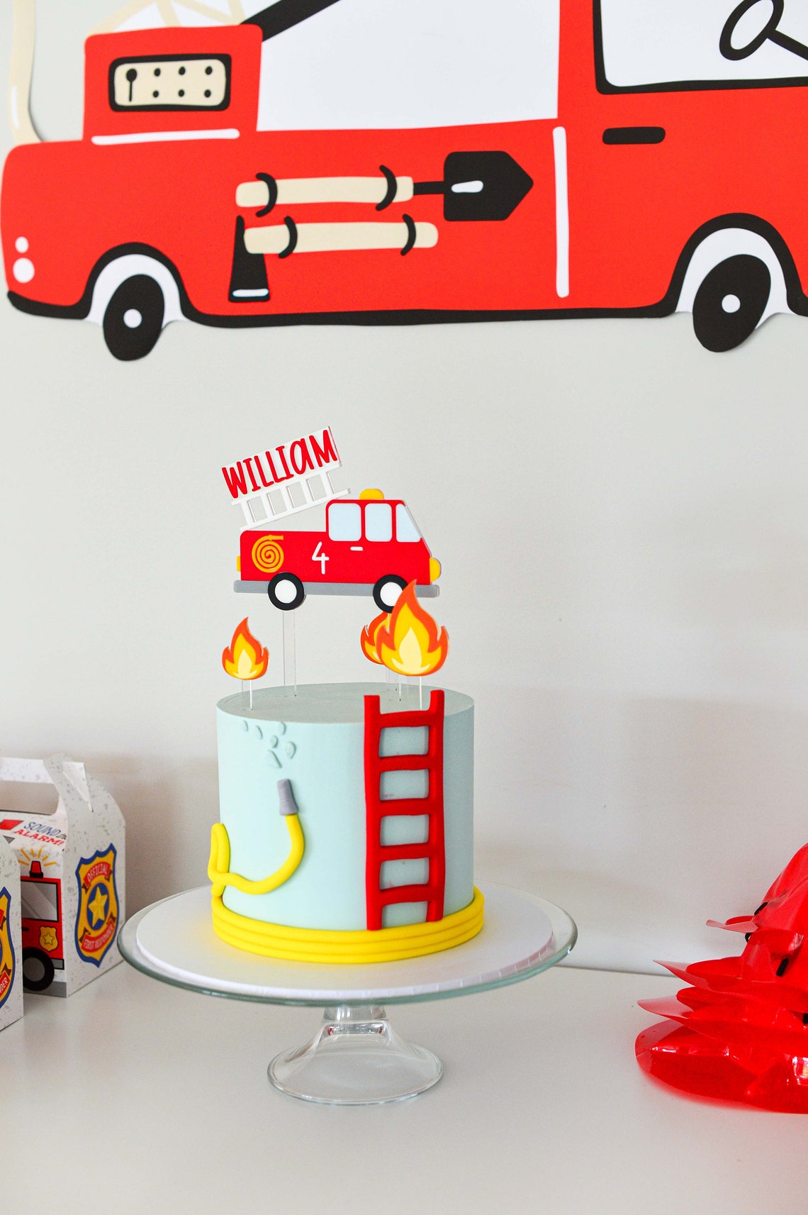 Personalised Fire Engine Themed Truck Custom Birthday Cake - Etsy