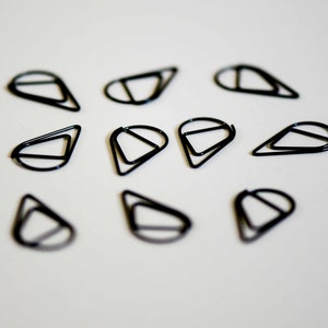 Black Tear Drop Shape Paper Clips 10 Pcs - Etsy