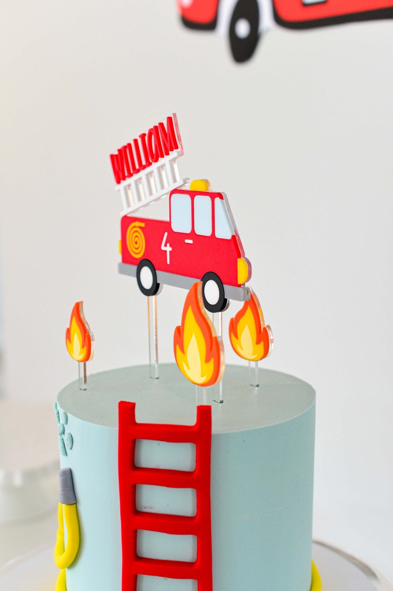 Personalised Fire Engine Themed Truck Custom Birthday Cake - Etsy