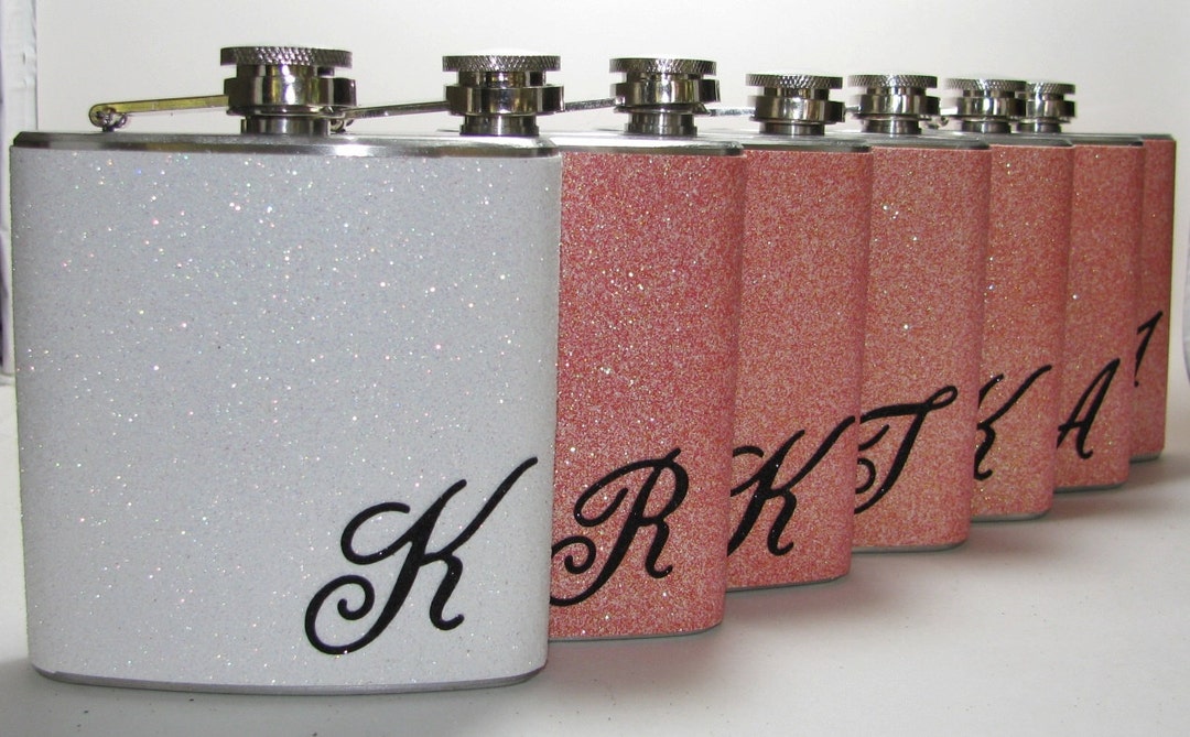 Seven Flasks! You Pick the Colors! Sparkly Personalized Glitter ...