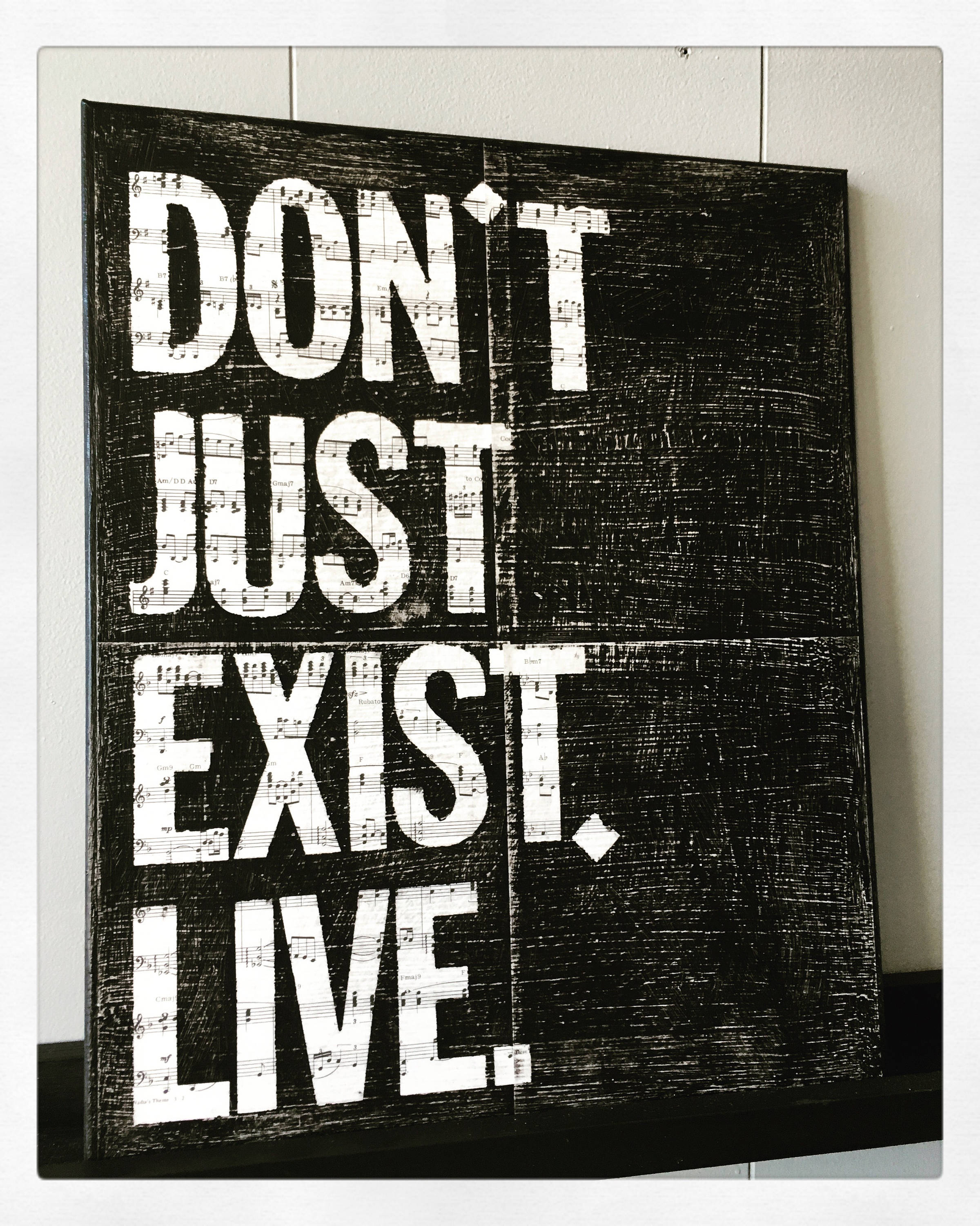 Canvas Art Quote Dont Just Exist Live 16 X 20 Etsy