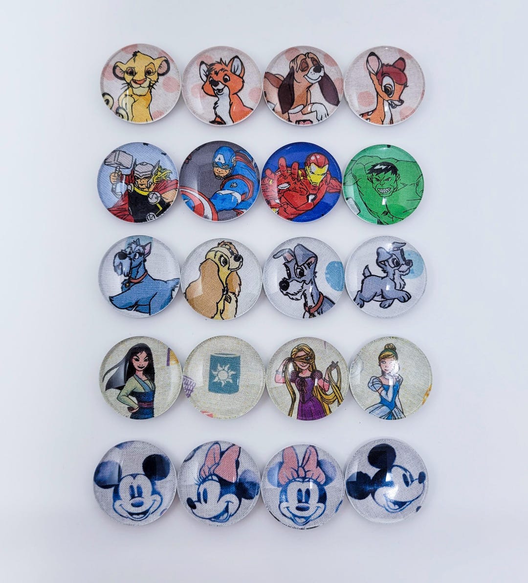 Fabric Magnet Set: Large Round Glass Magnets (1.25 Inch), Themed Office ...