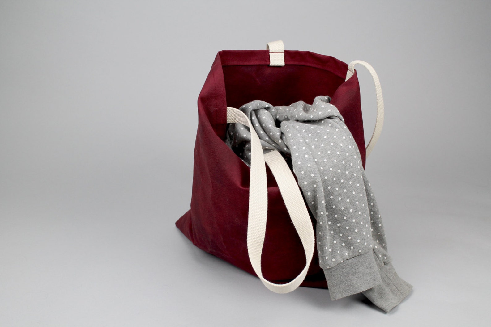 The Standard Tote // Burgundy Red WAXED Canvas Tote Bag | Etsy