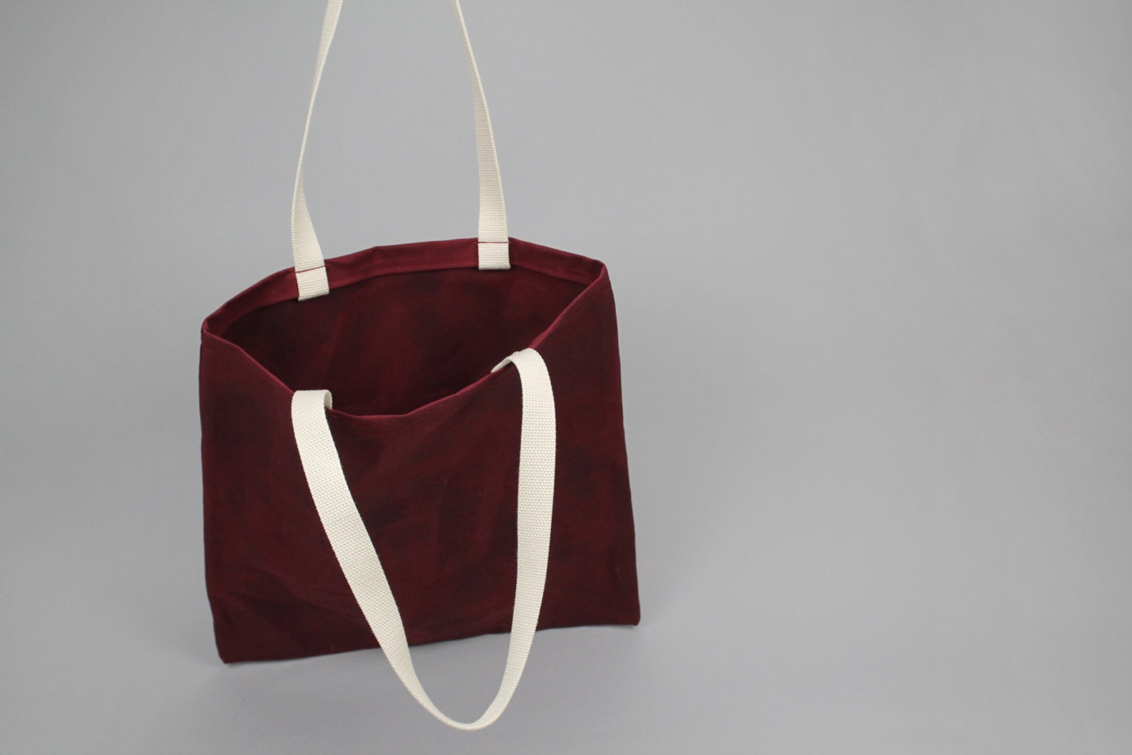 The Standard Tote // Burgundy Red WAXED Canvas Tote Bag | Etsy