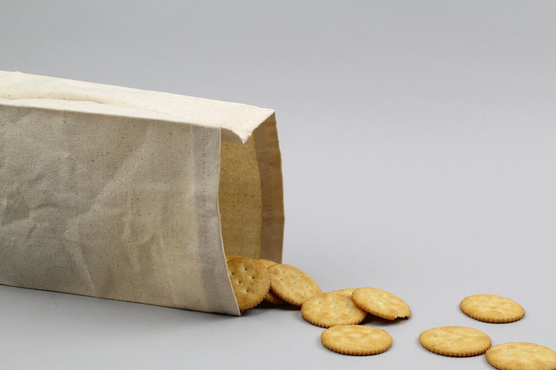 The brown Bag // Natural Undyed WAXED Canvas Lunch - Etsy