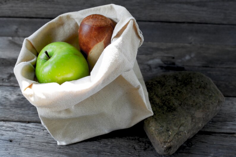The brown Bag // Natural Undyed WAXED Canvas Lunch - Etsy