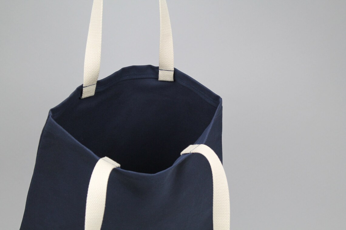 The Standard Tote // Navy Blue WAXED Canvas Tote Bag | Etsy